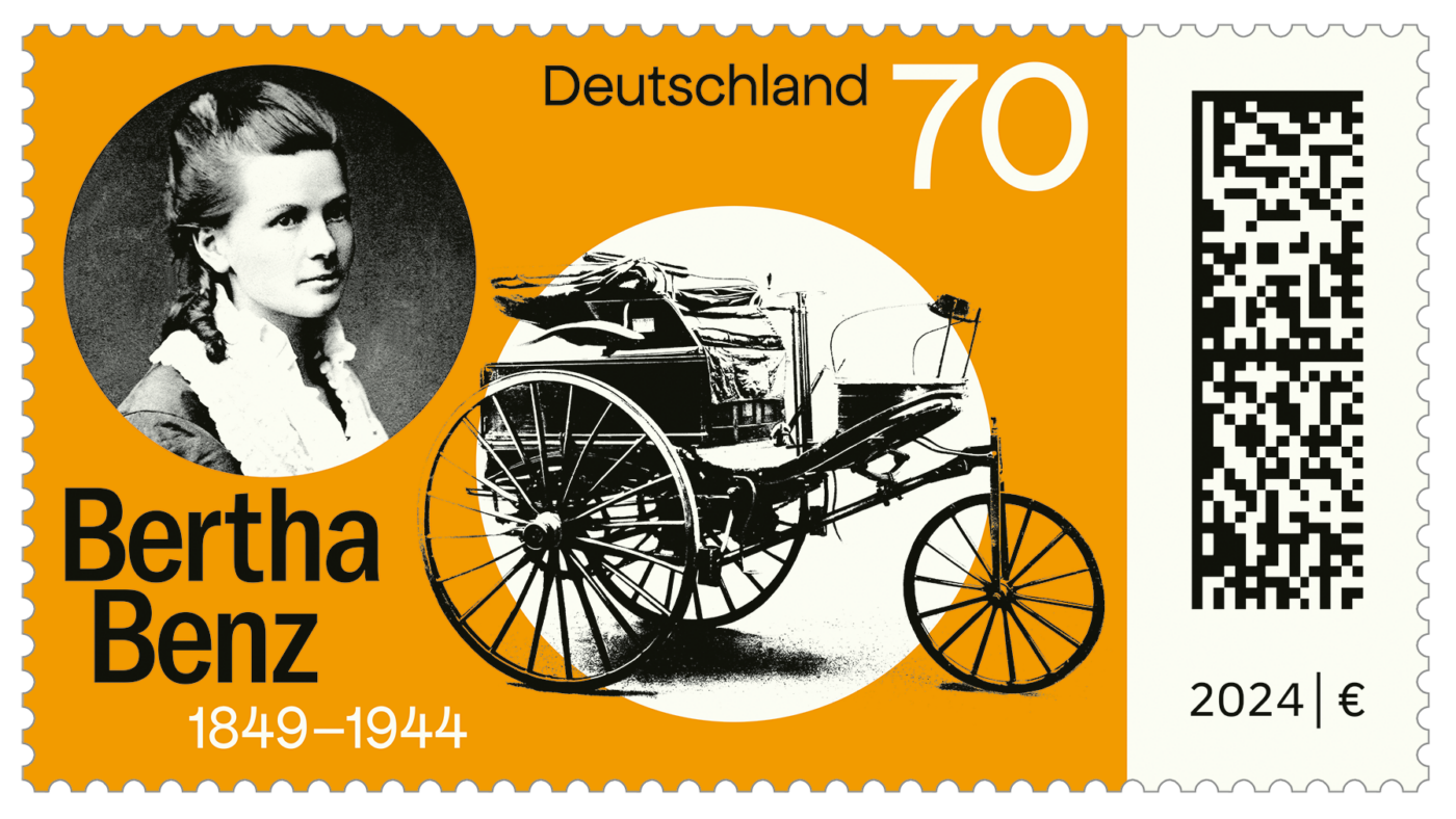 Em seu aniversário de 175 anos, Bertha Benz ganha seu próprio selo ...